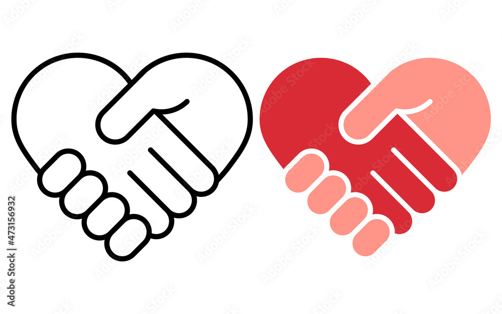 Heart Shaped Handshake Icon. Vector illustration. Eps Stock Vector ...