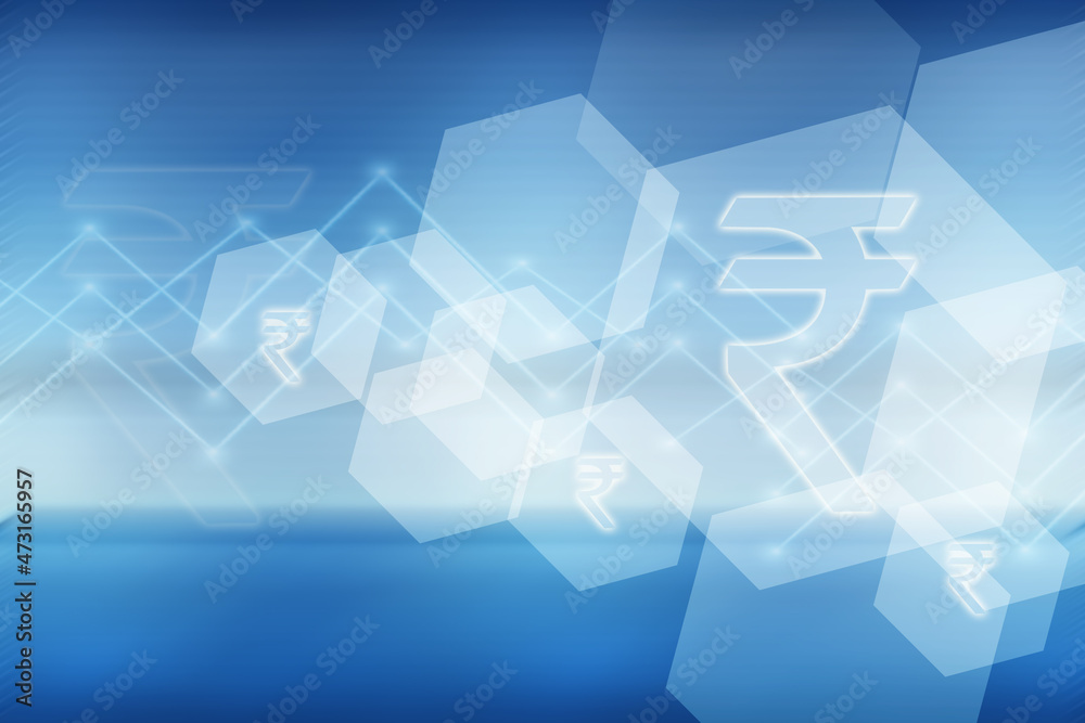 2d illustration rupee indian money rupay business background Stock ...