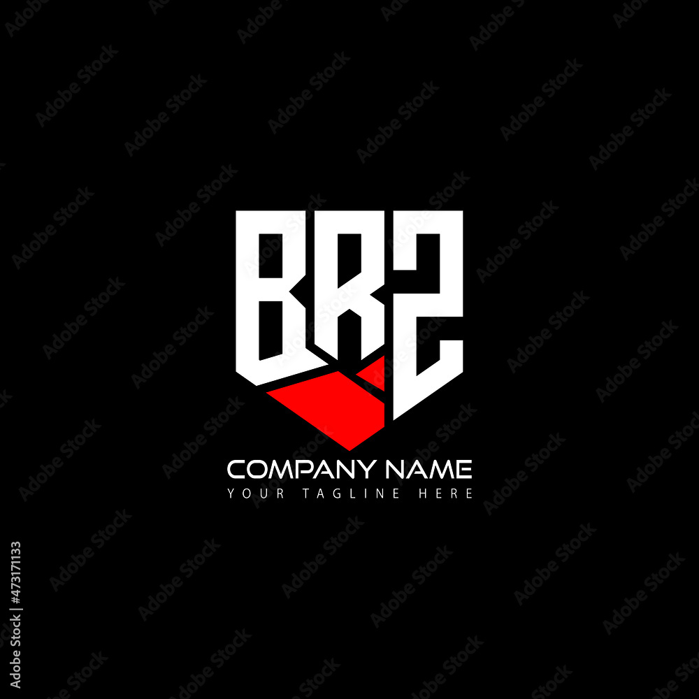 BRZ letter logo design on black background.BRZ creative initials letter ...