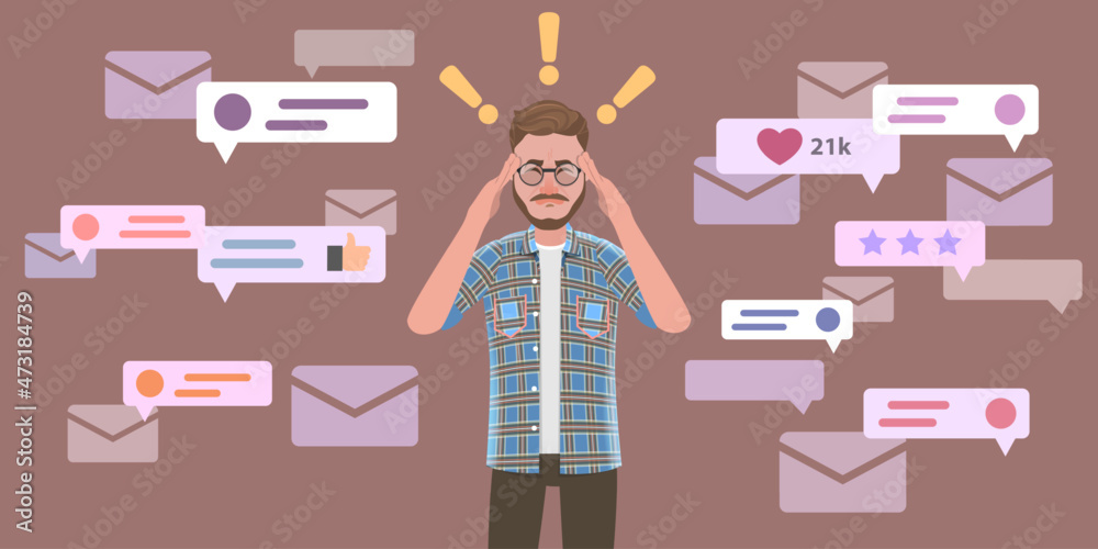 Flat Vector Conceptual Illustration of Fake News, Information Noise and ...