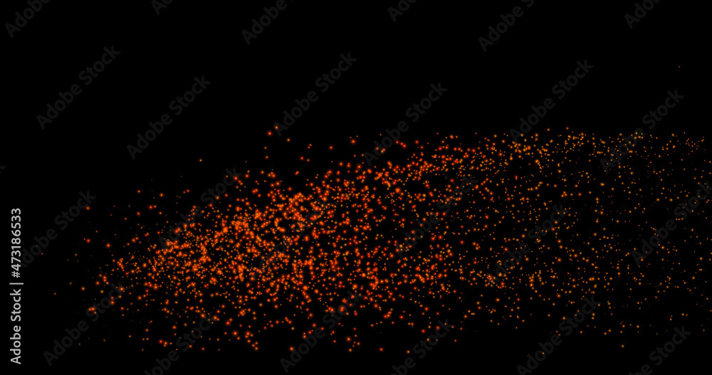 red shiny moving blurred bokeh particles, sparkles on black background ...