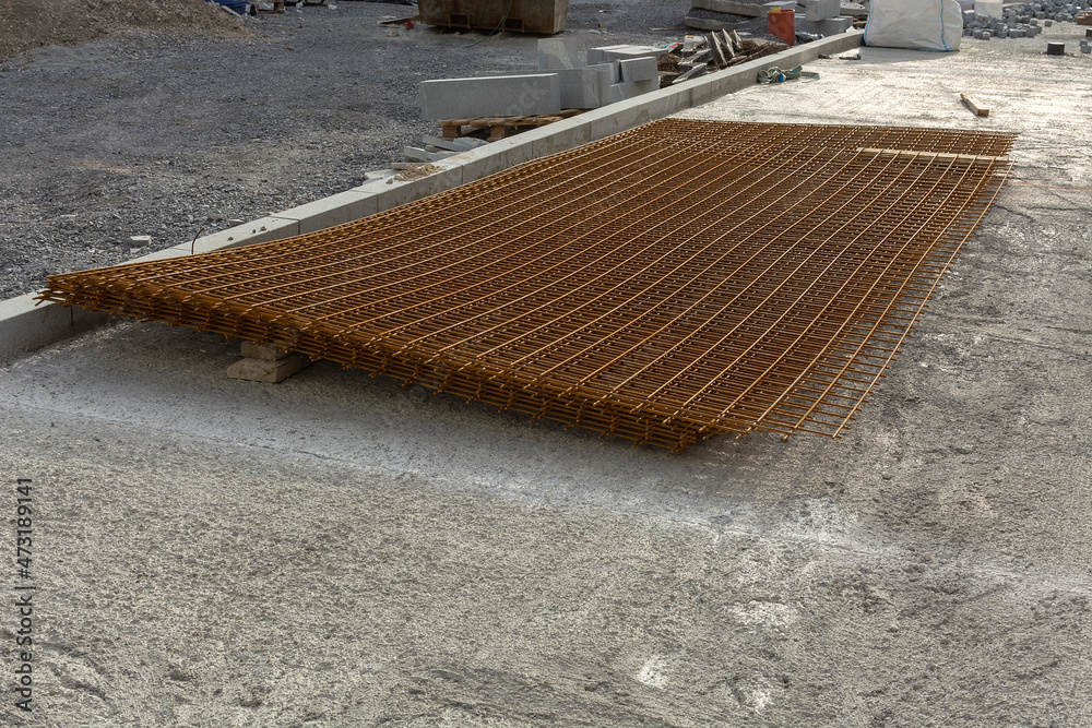 steel reinforcing, reinforcing mesh fabric, preparatory works on ...
