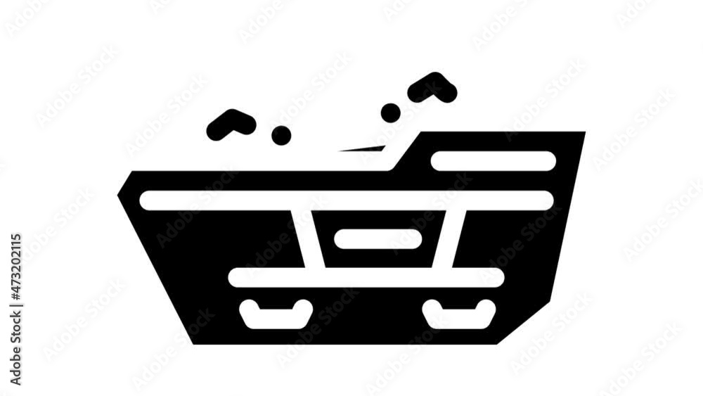 construction waste container animated glyph icon construction waste ...