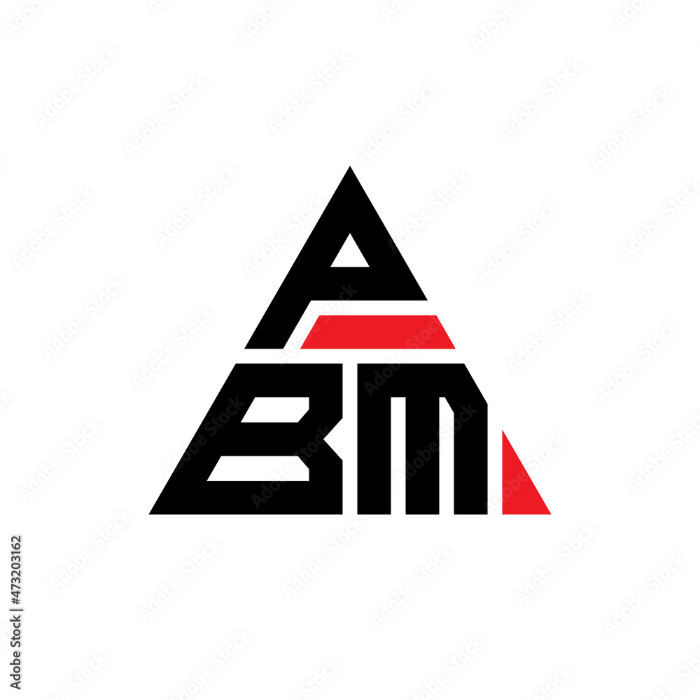PBM triangle letter logo design with triangle shape. PBM triangle logo ...