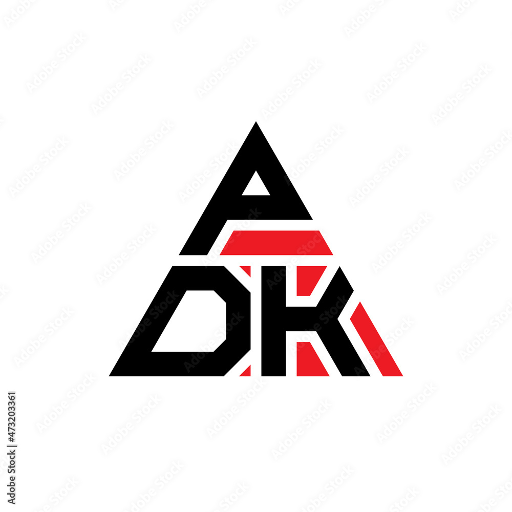 PDK triangle letter logo design with triangle shape. PDK triangle logo ...