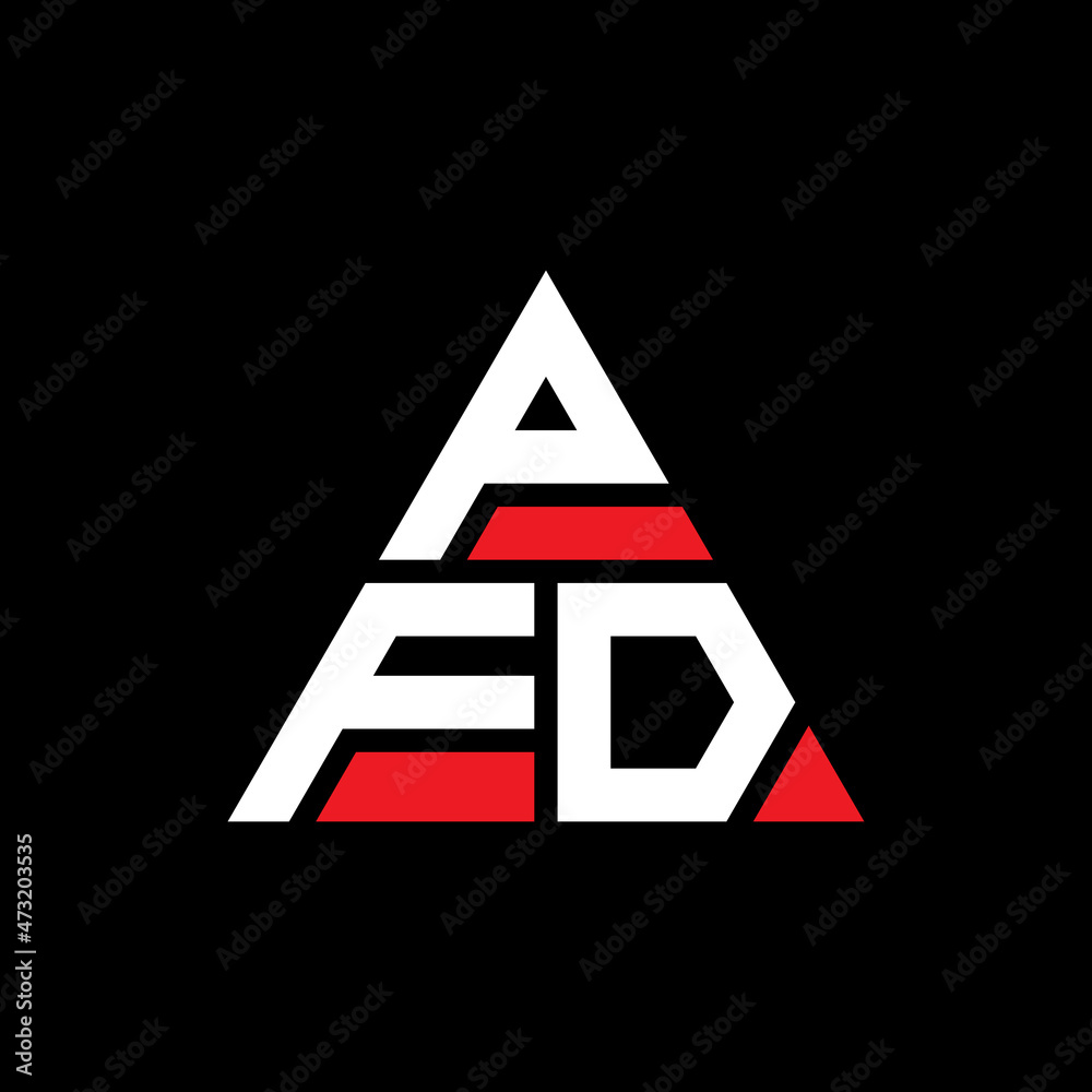 PFD triangle letter logo design with triangle shape. PFD triangle logo ...