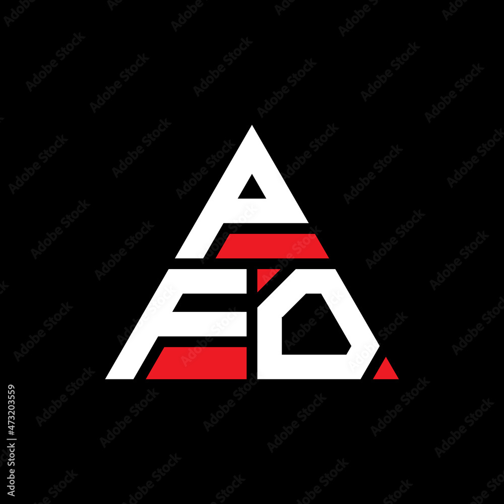 PFO triangle letter logo design with triangle shape. PFO triangle logo ...
