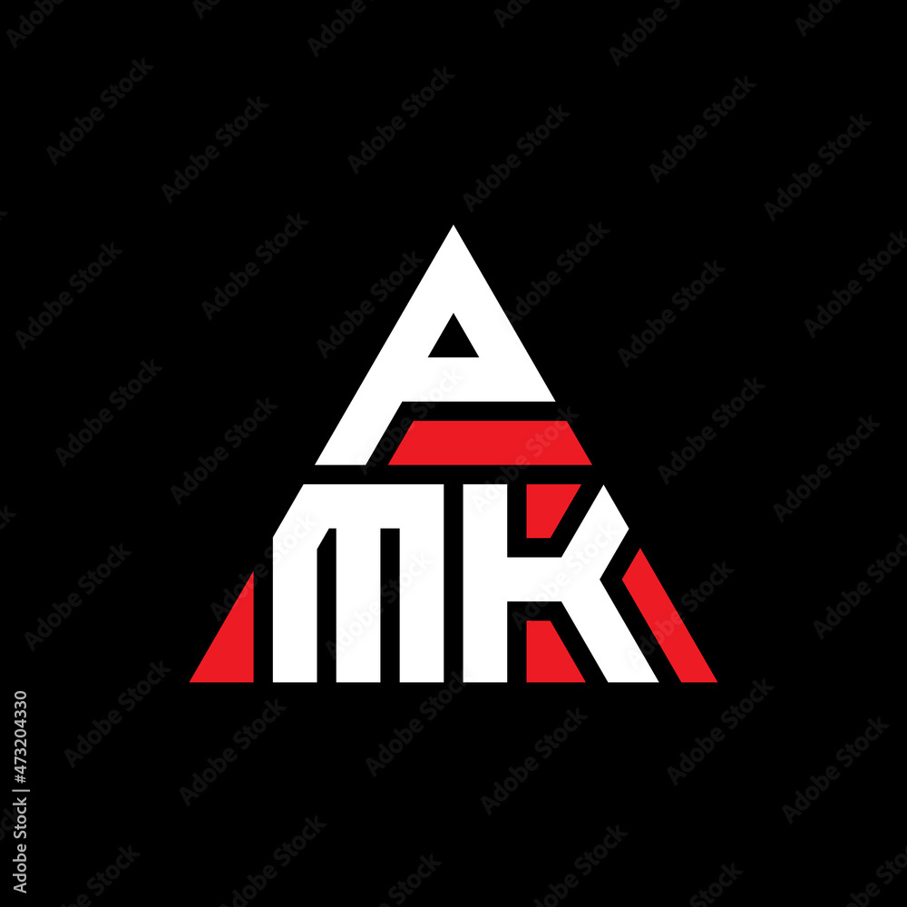 PMK triangle letter logo design with triangle shape. PMK triangle logo ...