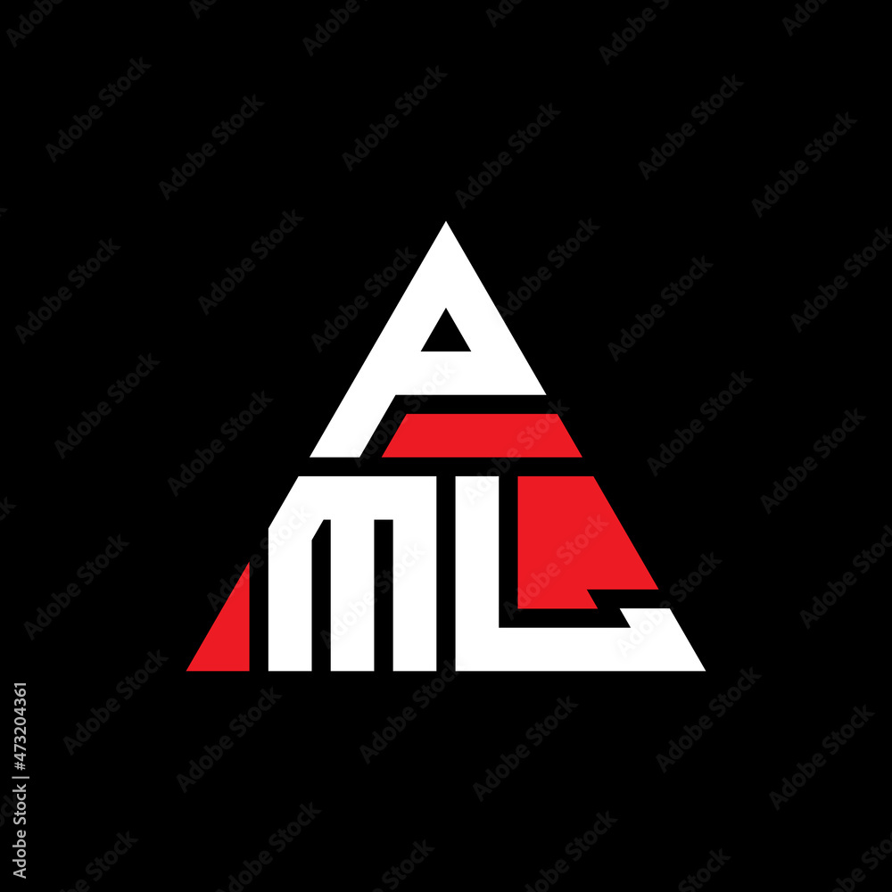 PML triangle letter logo design with triangle shape. PML triangle logo ...