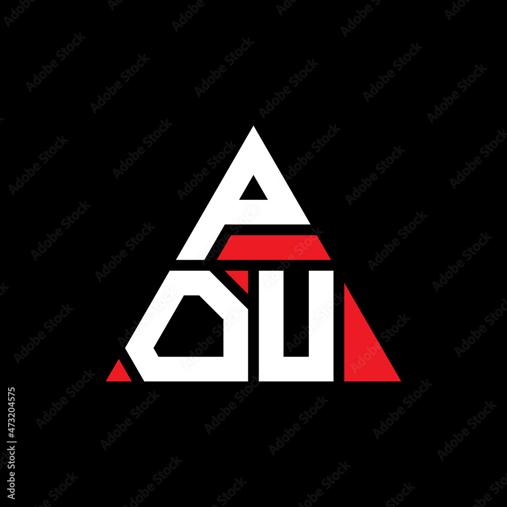 POU triangle letter logo design with triangle shape. POU triangle logo ...