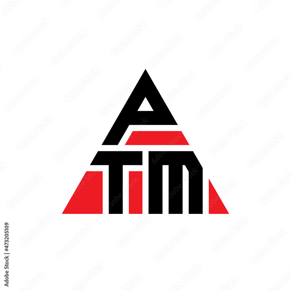 PTM triangle letter logo design with triangle shape. PTM triangle logo ...