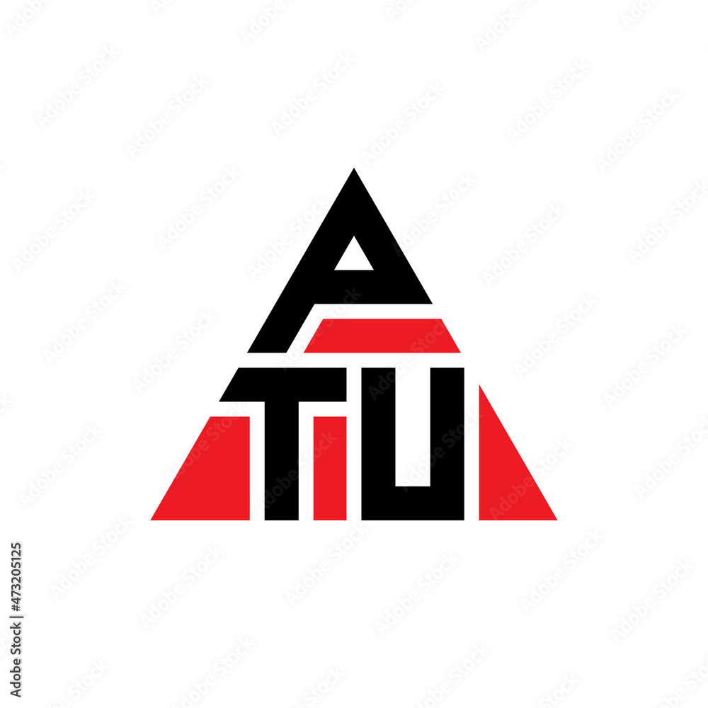PTU triangle letter logo design with triangle shape. PTU triangle logo ...
