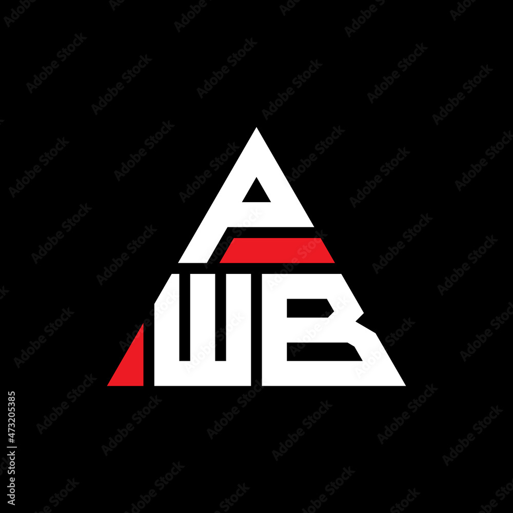 PWB triangle letter logo design with triangle shape. PWB triangle logo ...