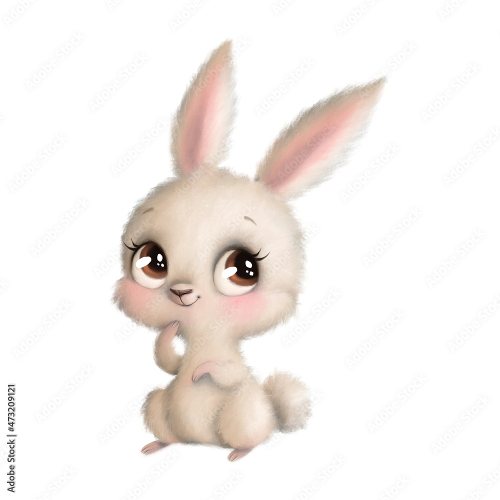 Cute Cartoon Bunnies With Big Eyes