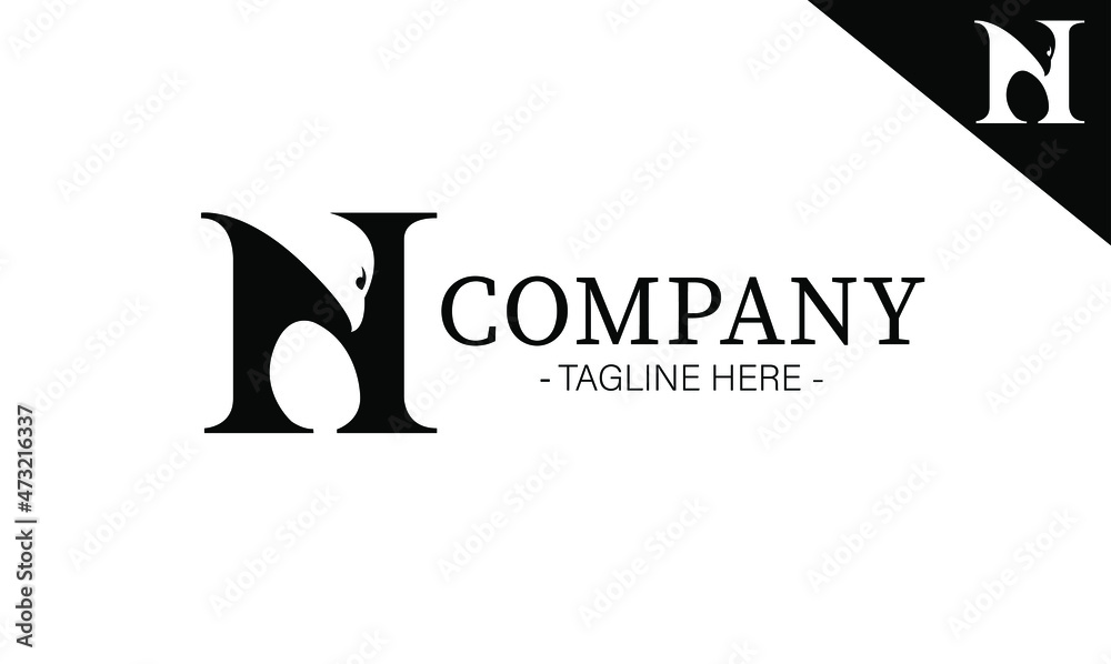 Letter N Eagle Logo Design Vector Stock Vector | Adobe Stock