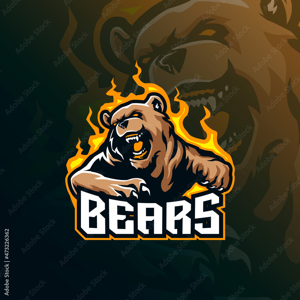 bear mascot logo design with modern illustration concept style for ...