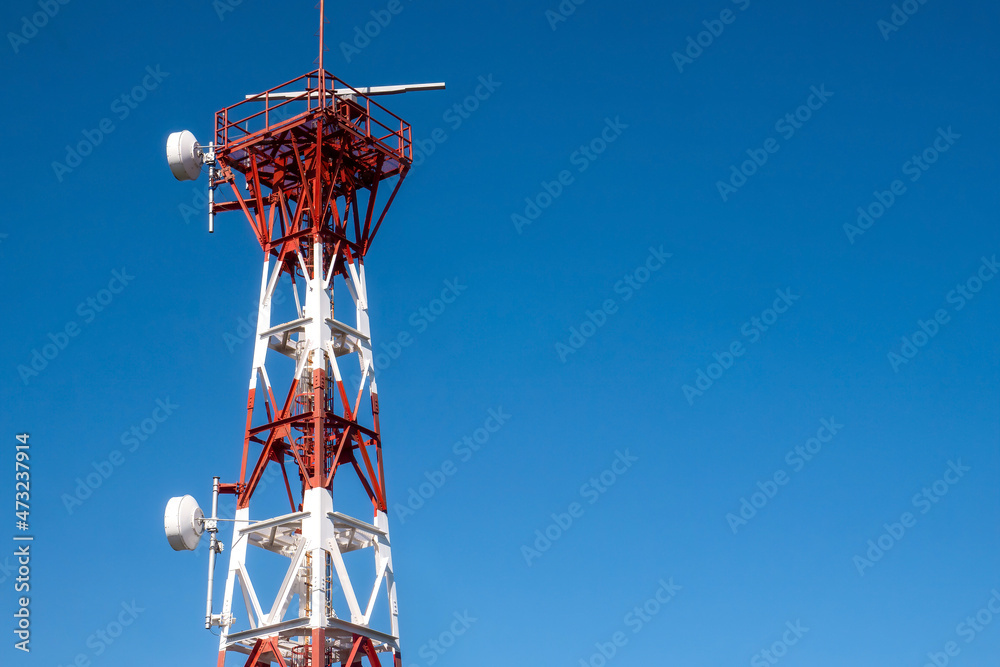 The upper section of a fixed radar transponder beacon, or racon, used ...