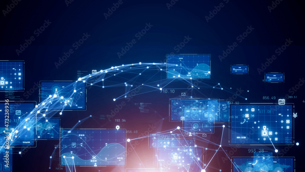 Digital transformation concept. System engineering. GUI (Graphical User ...
