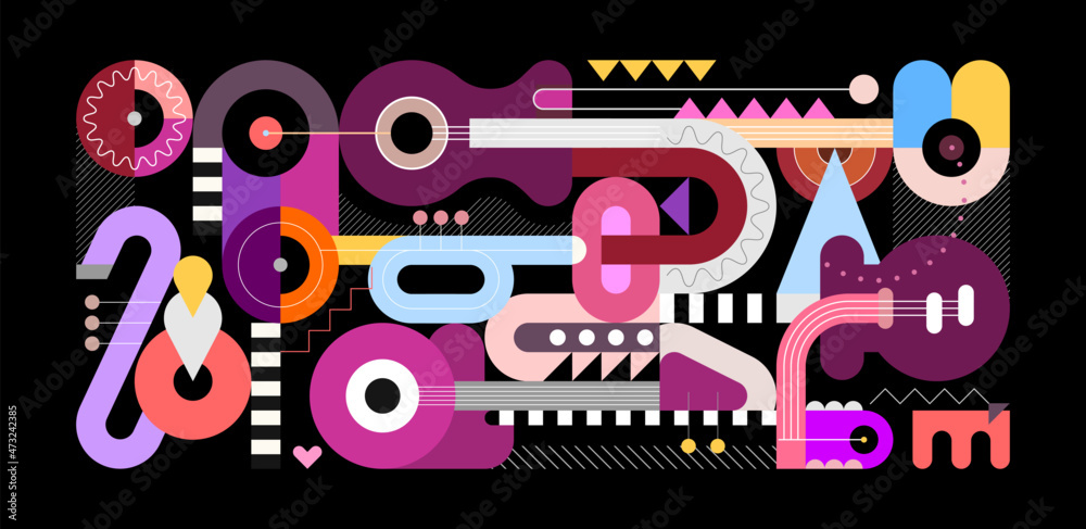 Geometric style vector illustration, colored flat design of different ...