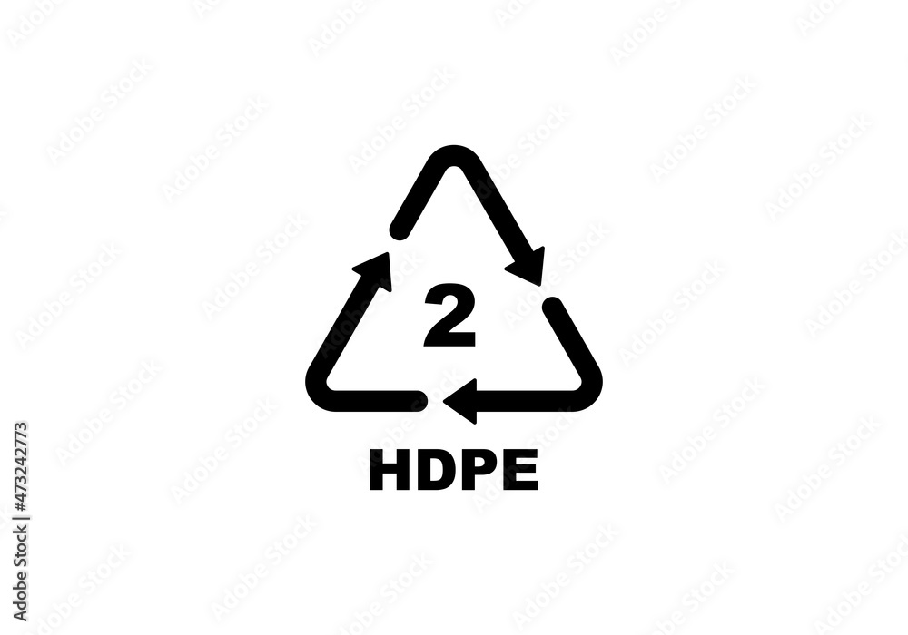Plastic recycling code symbol. HDPE recycling symbol for plastic ...