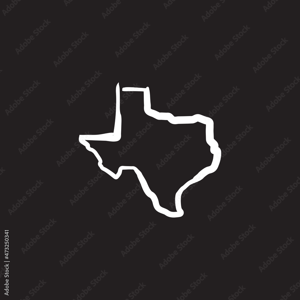 line brush map texas logo symbol icon vector graphic design ...