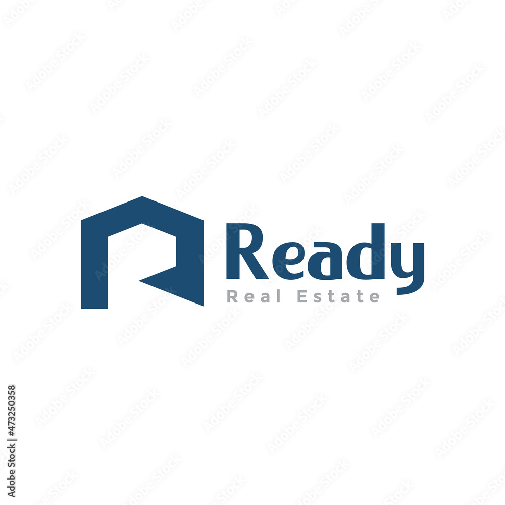 shape R with home logo symbol icon vector graphic design illustration ...