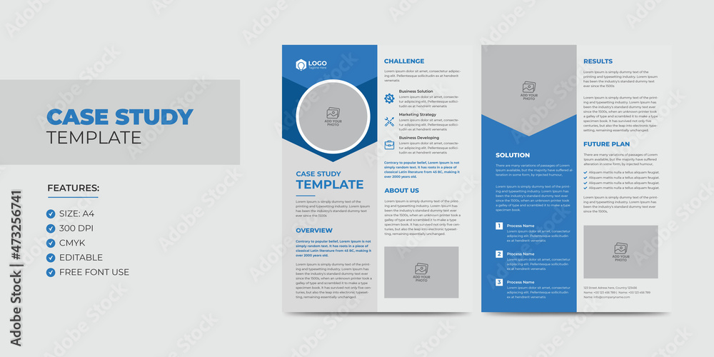 Case Study Template. Corporate Modern Business Double Side Flyer and ...