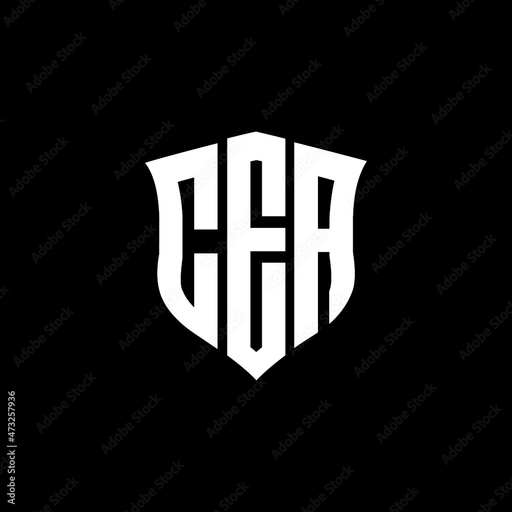 CEA letter logo design with black background in illustrator, vector ...