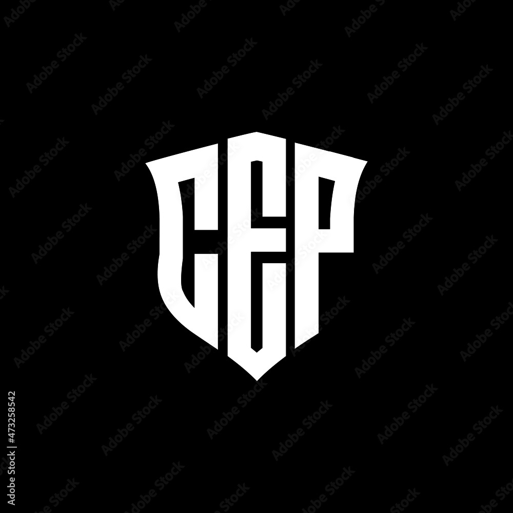 CEP letter logo design with black background in illustrator, vector ...
