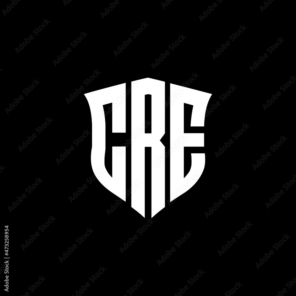 CRE letter logo design with black background in illustrator, vector ...