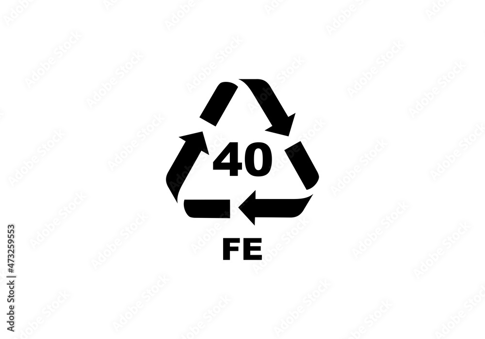 Plastic recycling code symbol. FE recycling symbol for plastic, simple ...