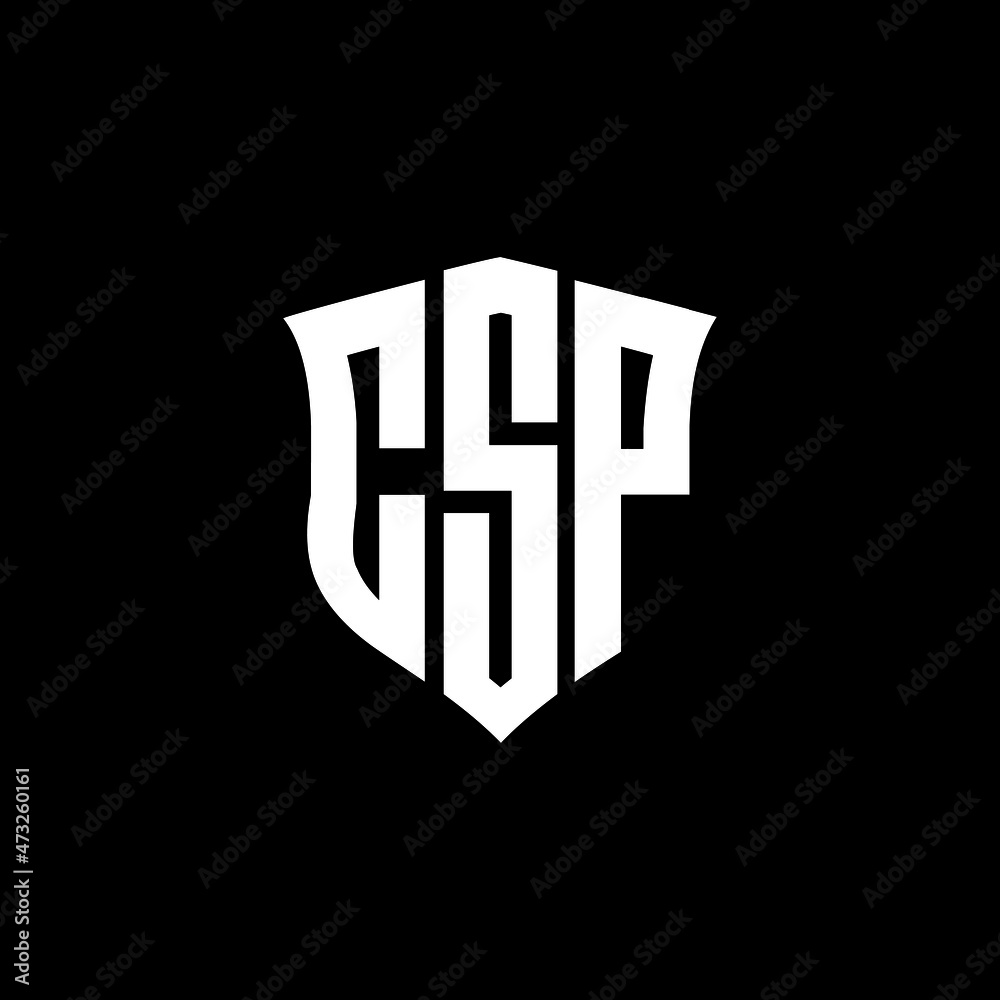 CSP letter logo design with black background in illustrator, vector ...