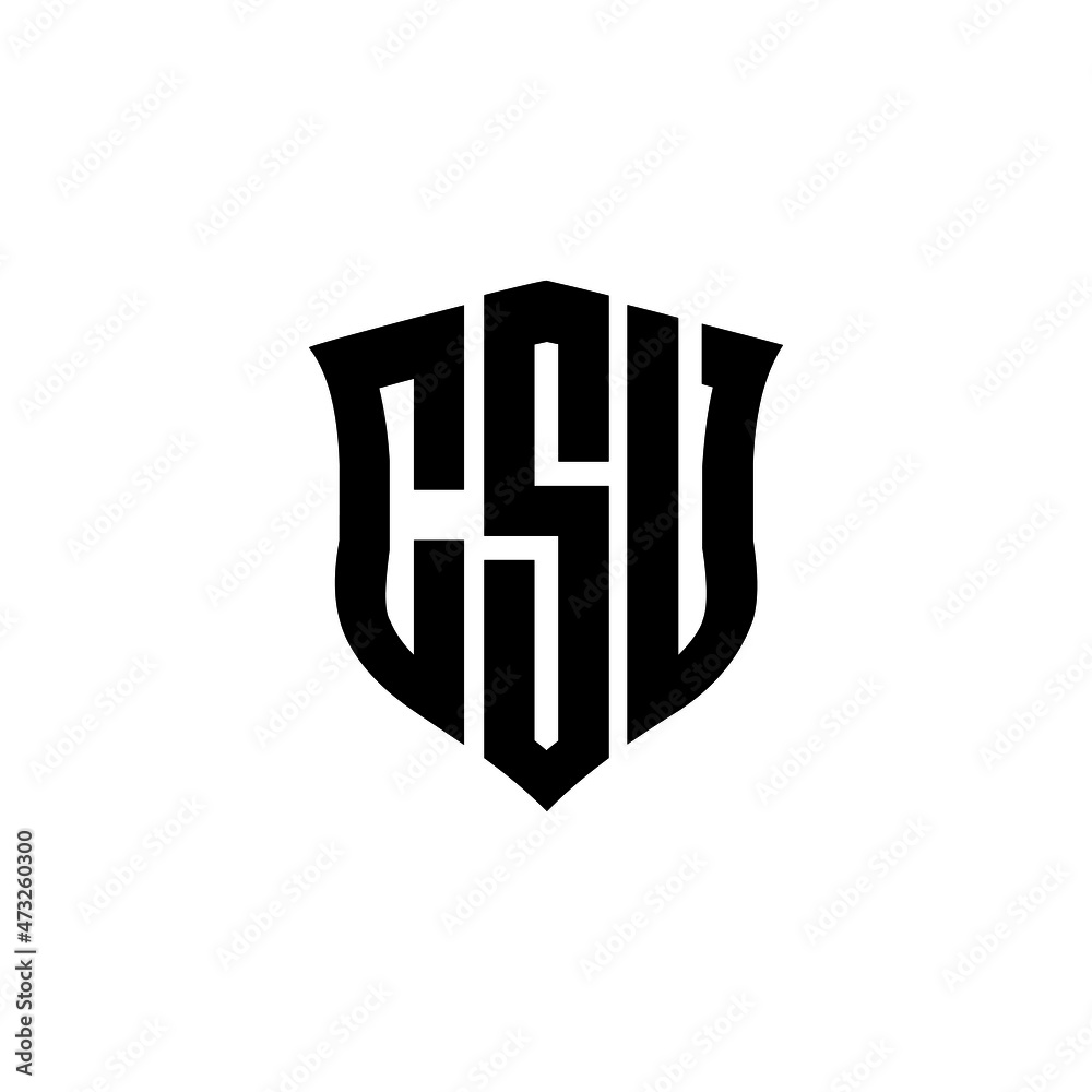 CSU letter logo design with white background in illustrator, vector ...