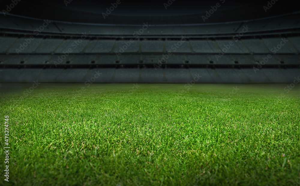 Soccer or football stadium background - free lawn area Stock Photo ...