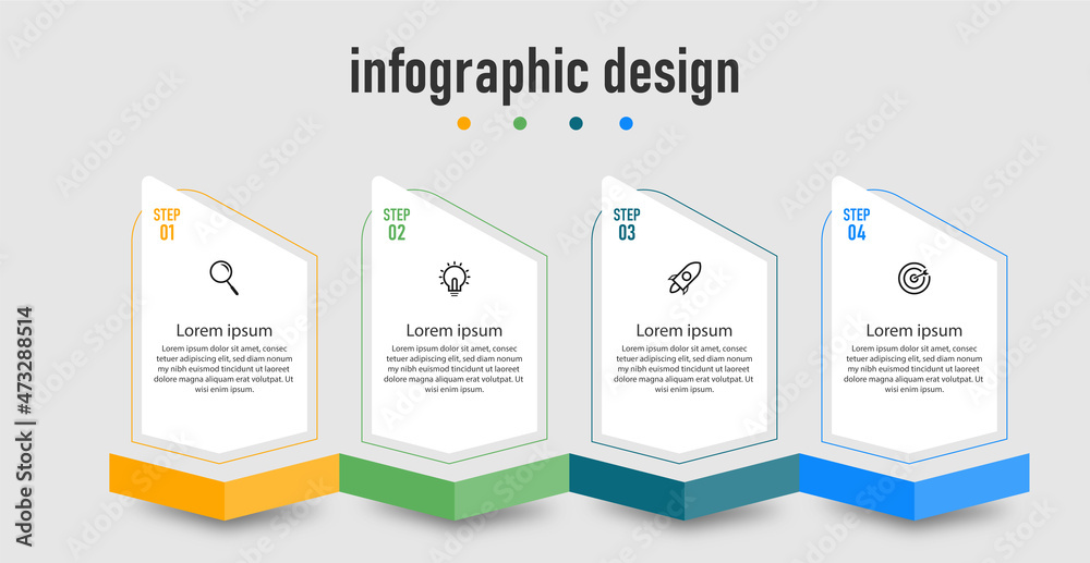 Business infographic design elements flowchart steps Stock Vector ...