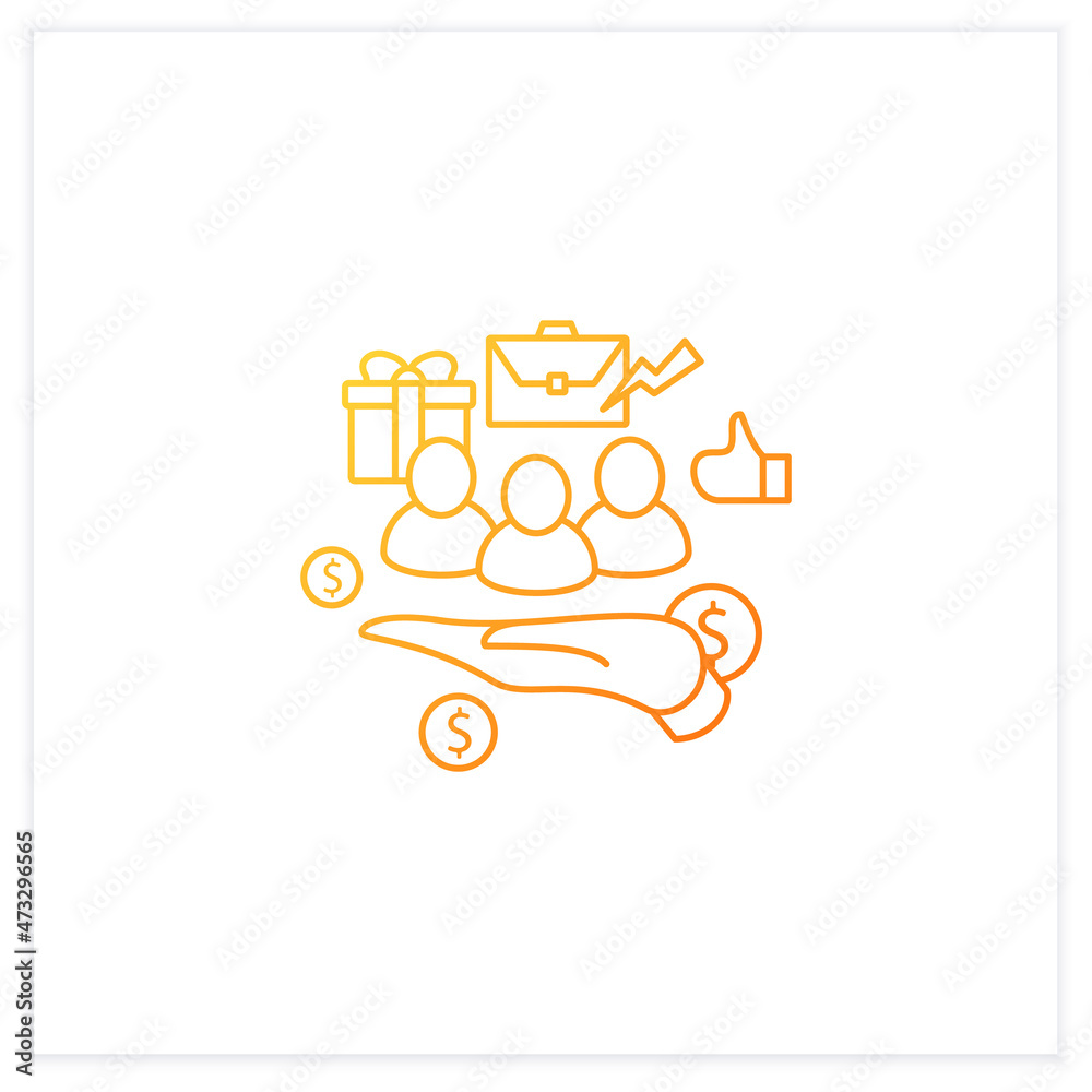 Supporting workers gradient icon. Supporting unpaid care workers ...