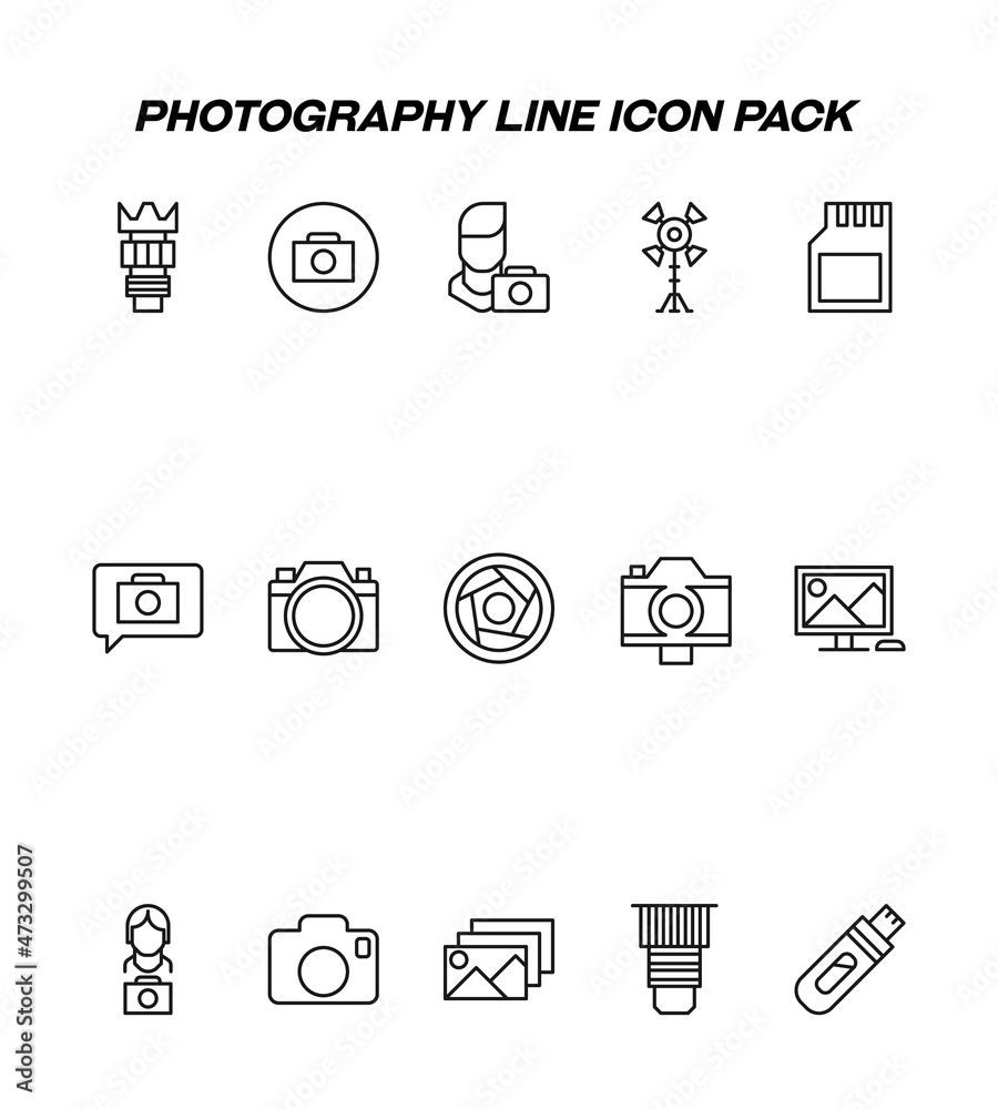 Industry concept. Collection of modern high quality photography line ...