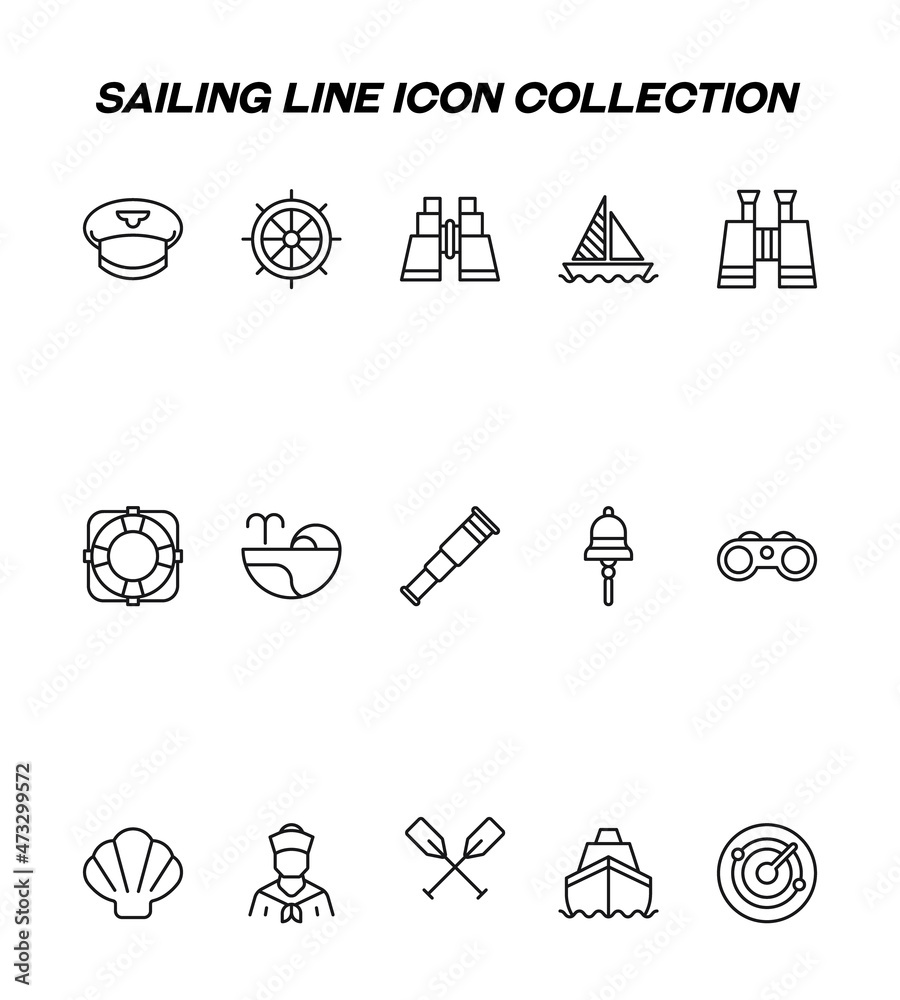 Industry concept. Collection of modern high quality sailing line icons ...