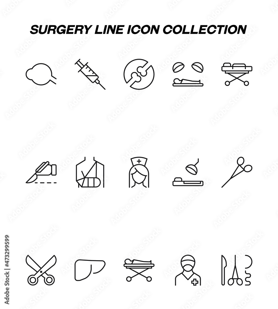 Industry concept. Collection of modern high quality surgery line icons ...