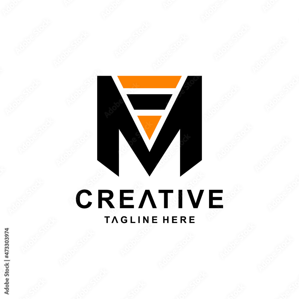 Bee combination with Letter M.Abstract, emblem, design concept, logo ...