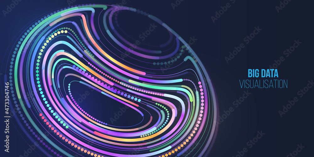 Modern Big data visualization. Processing of data arrays, sorting ...
