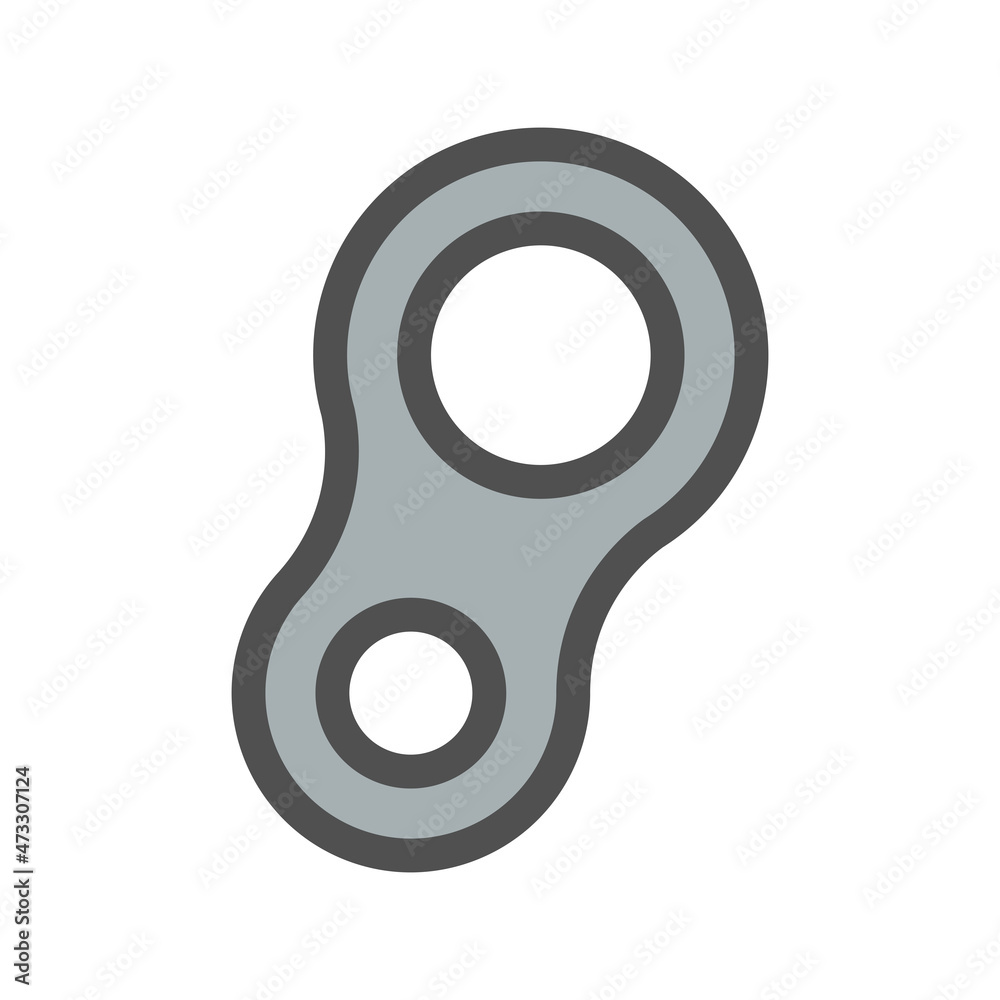Climbing belay system figure 8 linear icon with colored fill.Vector ...