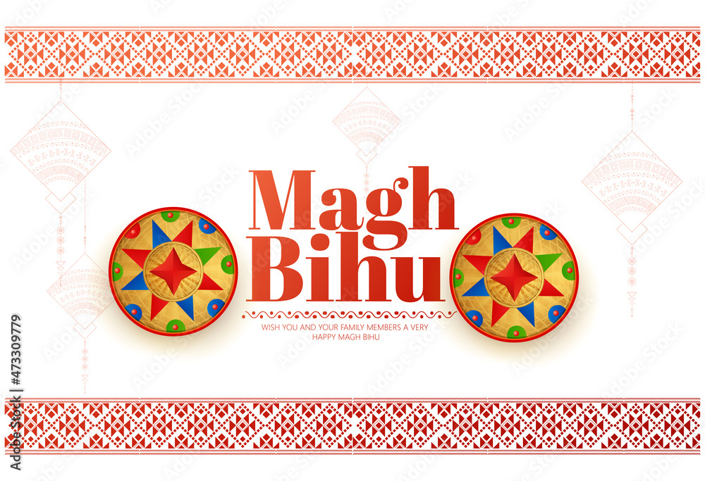 Illustration Of Traditional Background For Bihu Happy Bihu , Assamese ...