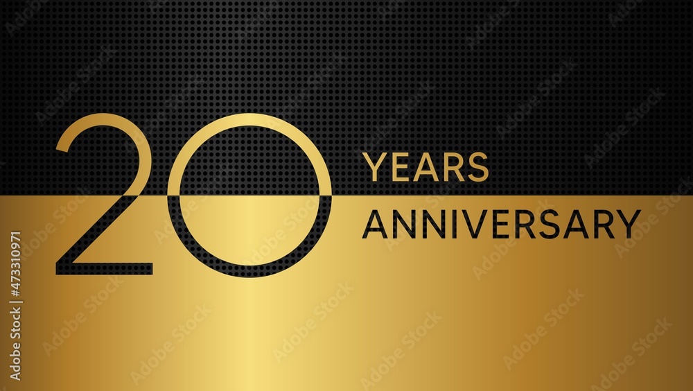 20th anniversary logo. Golden anniversary celebration emblem design for ...