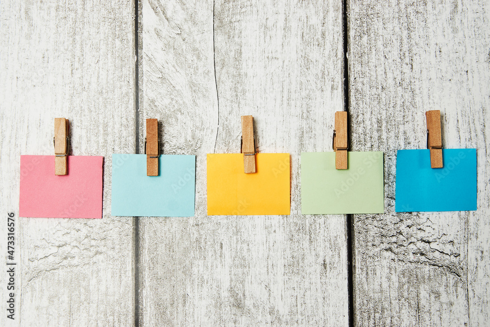 Set of paper notes background. Blank pages with space for text Stock ...