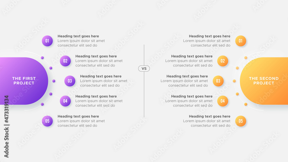 Process Workflow Features Options Comparison Chart Diagram Circles ...