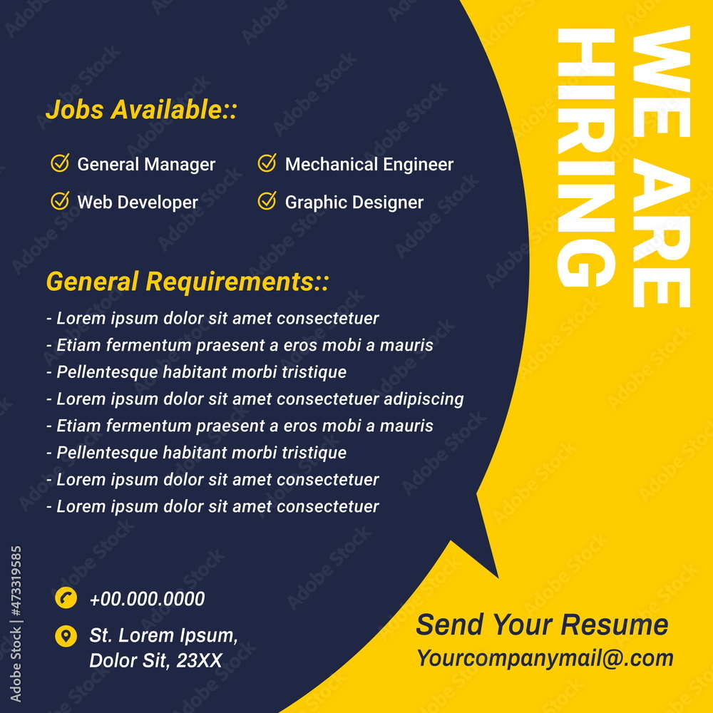 Job recruitment regional sale manager design for companies. Square ...