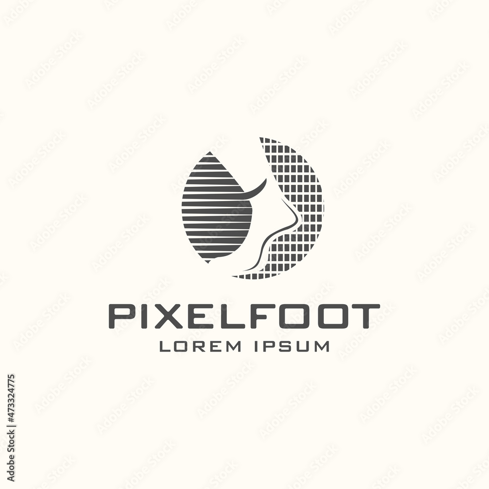 pixel foot logo Stock Vector | Adobe Stock