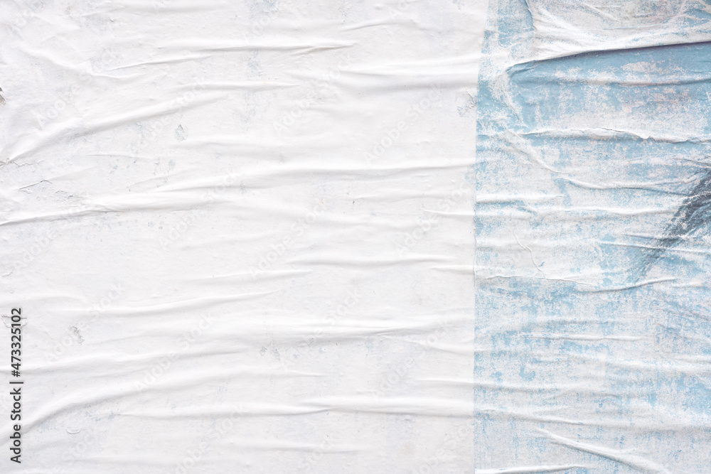 Shabby and messy crumpled and torn poster paper texture as graphic ...