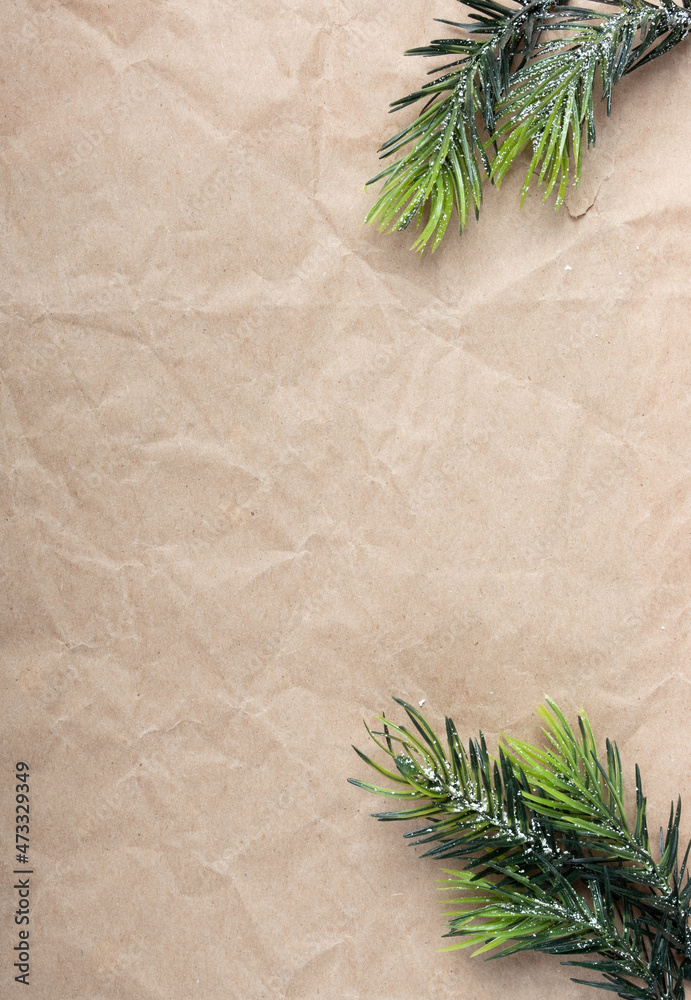 Winter Holiday themed background image on craft wrapping paper ...
